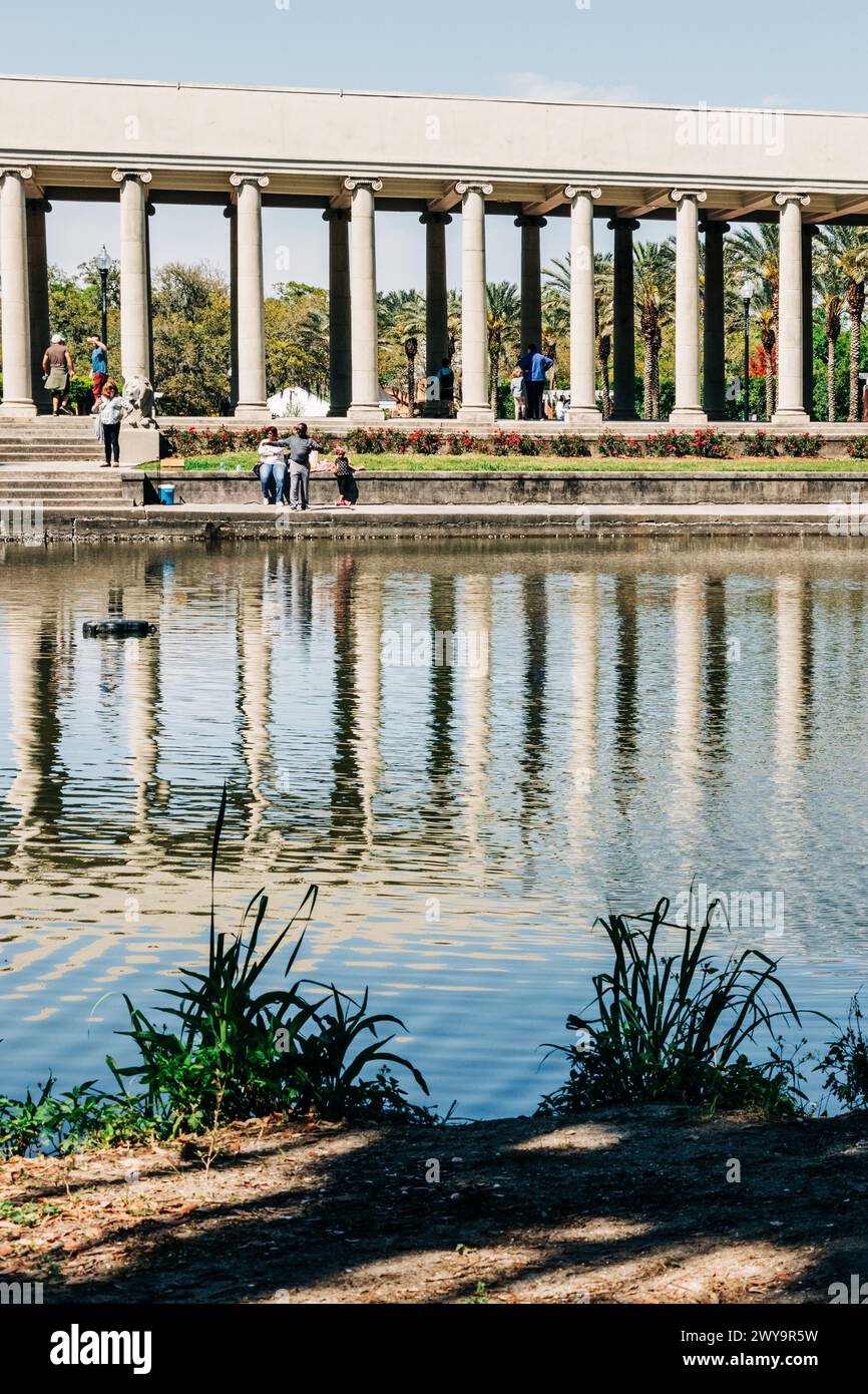 Historic Peristyle architecture with columns in City Park, New Orleans ...