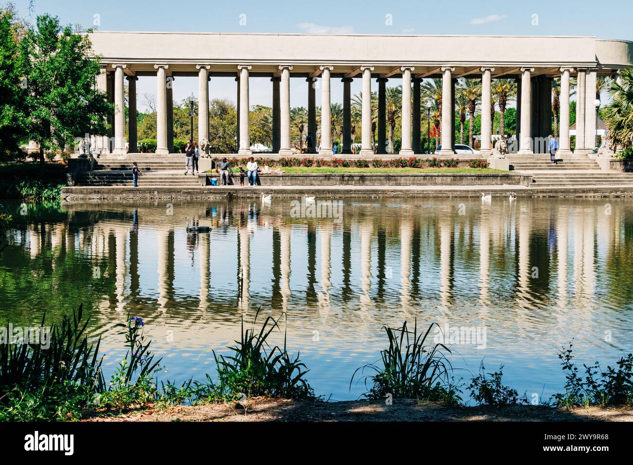 Historic Peristyle architecture with columns in City Park, New Orleans ...