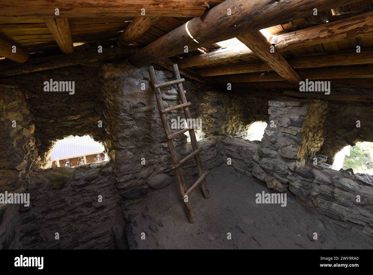 Inside of traditional medieval Svaneti tower, UNESCO World Heritage ...