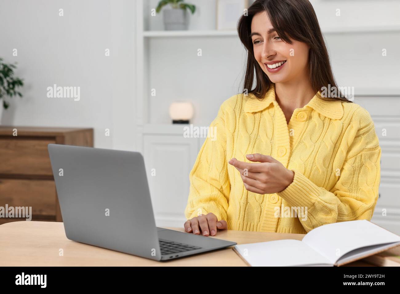 Woman freelancer having video call hi-res stock photography and images ...