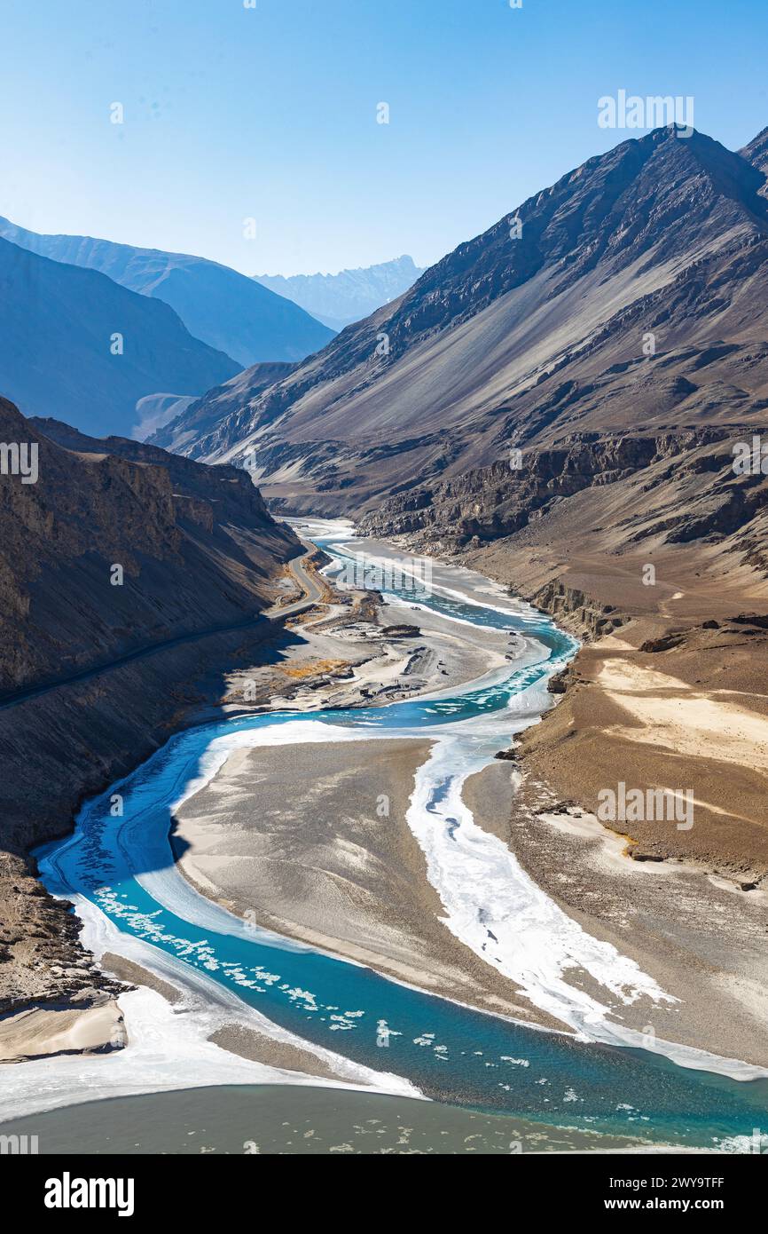 Sangam point confluence indus zanskar hi-res stock photography and ...