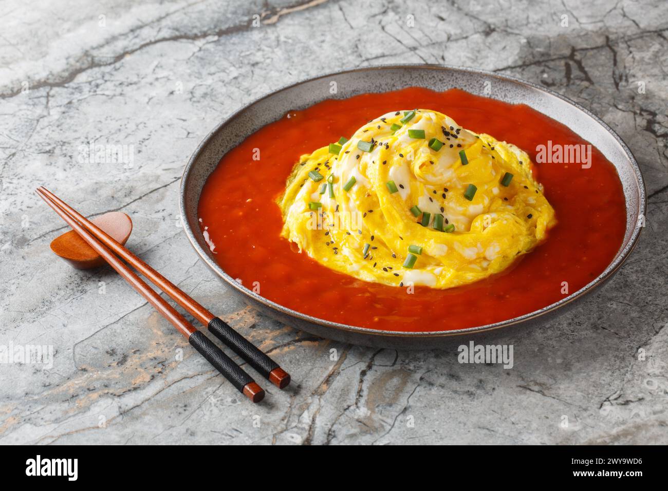 Korean Tornado Egg Omelette with Fried Rice and Sriracha Ketchup ...