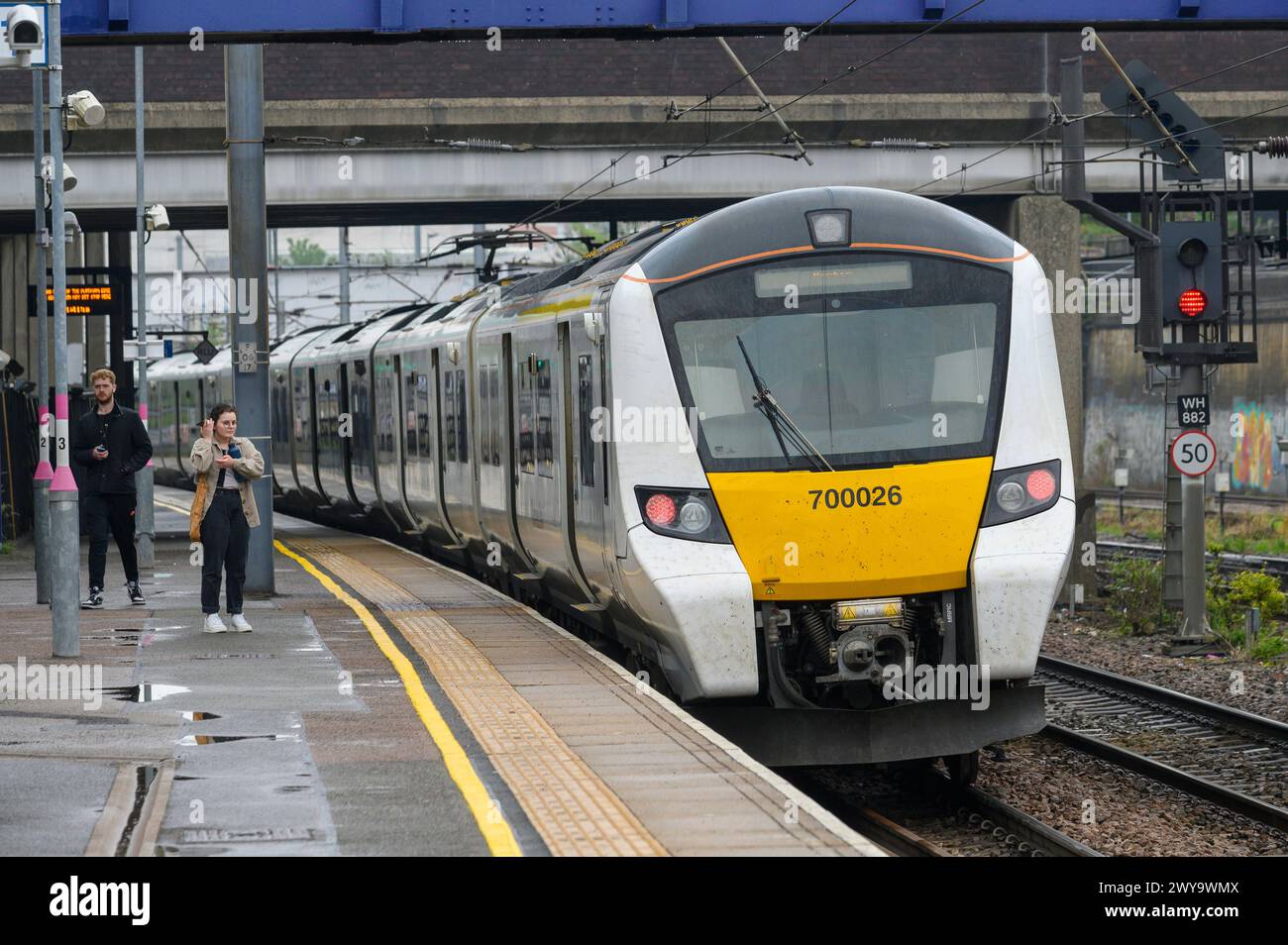 Thameslink Class 700 passenger train at West Hampstead railway station ...