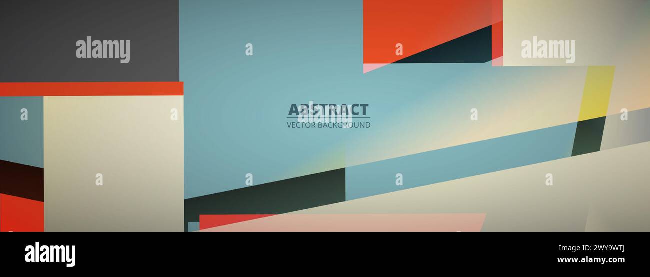 Retro abstract background with colored geometric shapes. Abstract ...