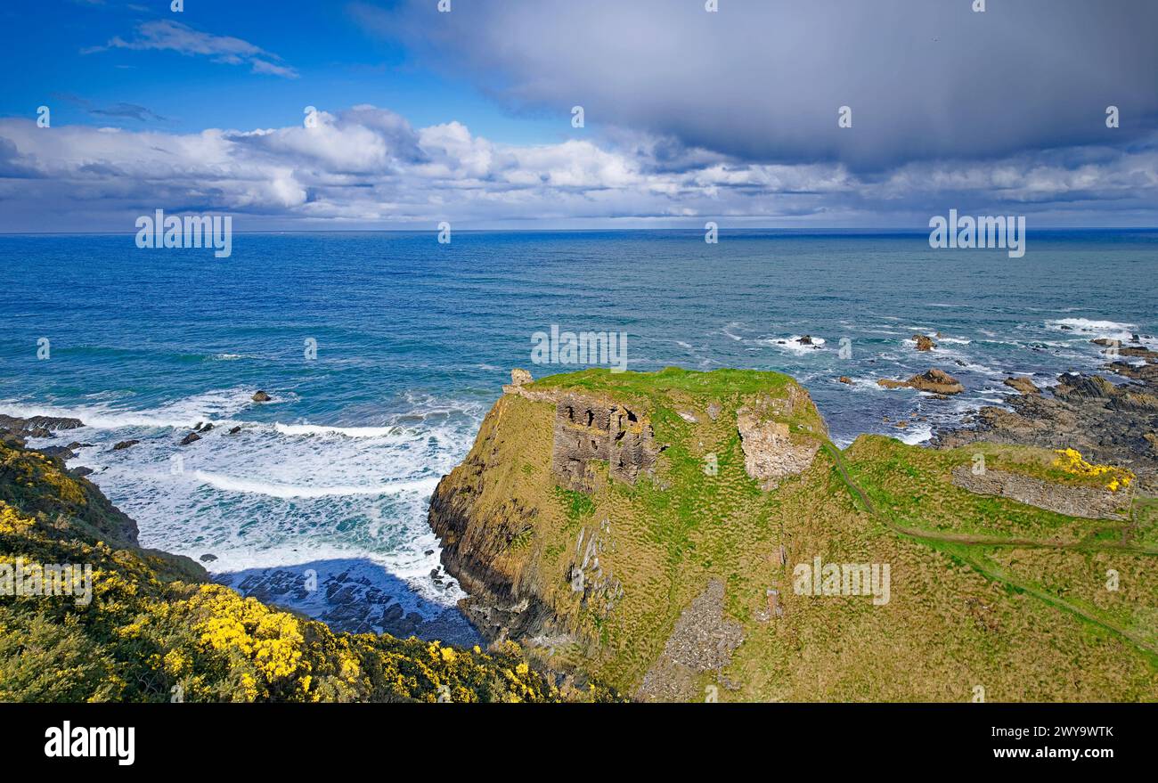 Findlater Castle Cullen Aberdeenshire the ruins on a formidable cliff ...