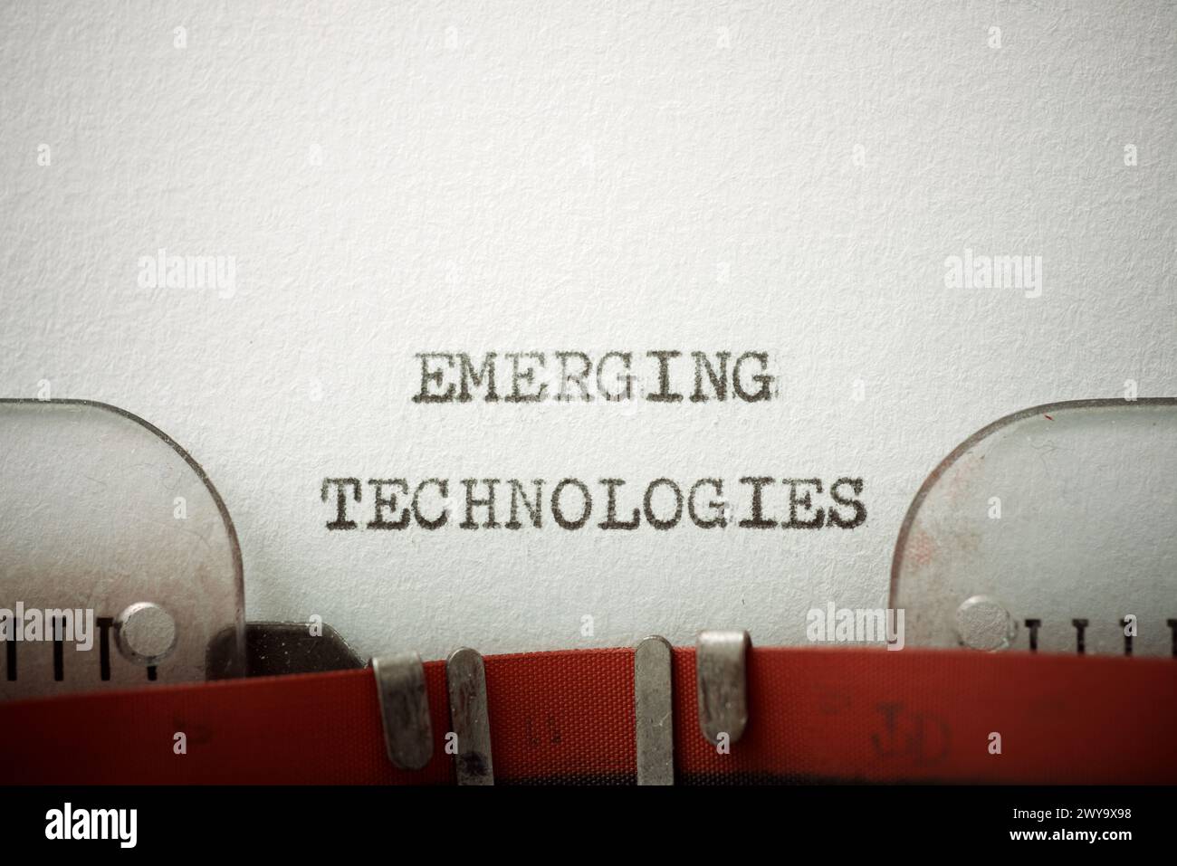 Emerging technologies text written with a typewriter Stock Photo - Alamy