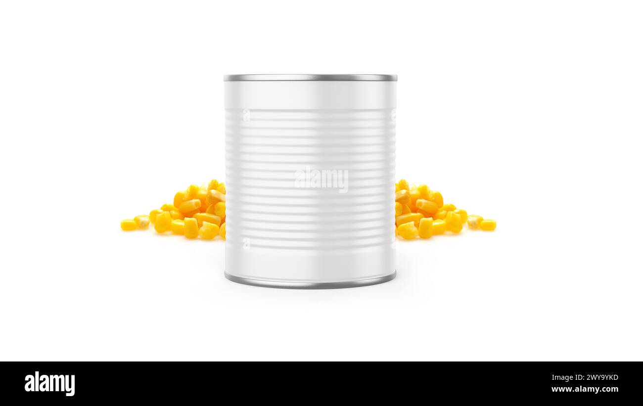 Canned corn grain mockup hi-res stock photography and images - Alamy