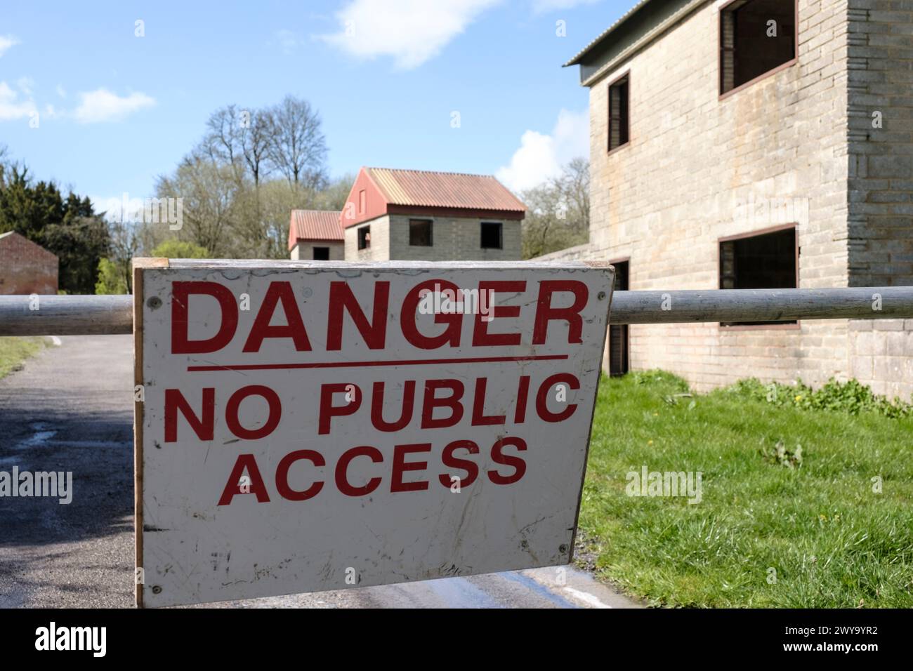 Danger on public access sign Imber village army training ground ...