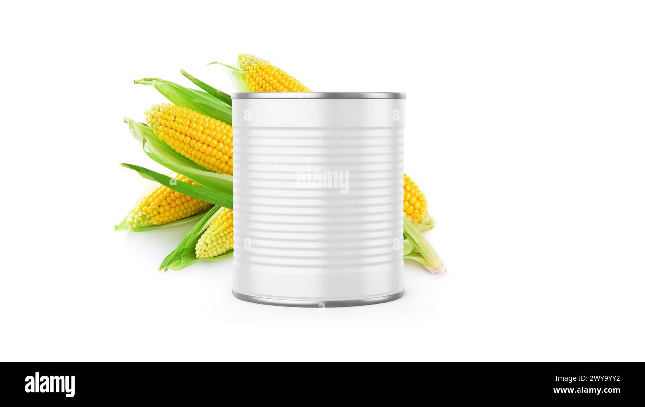 Canned corn grain mockup hi-res stock photography and images - Alamy