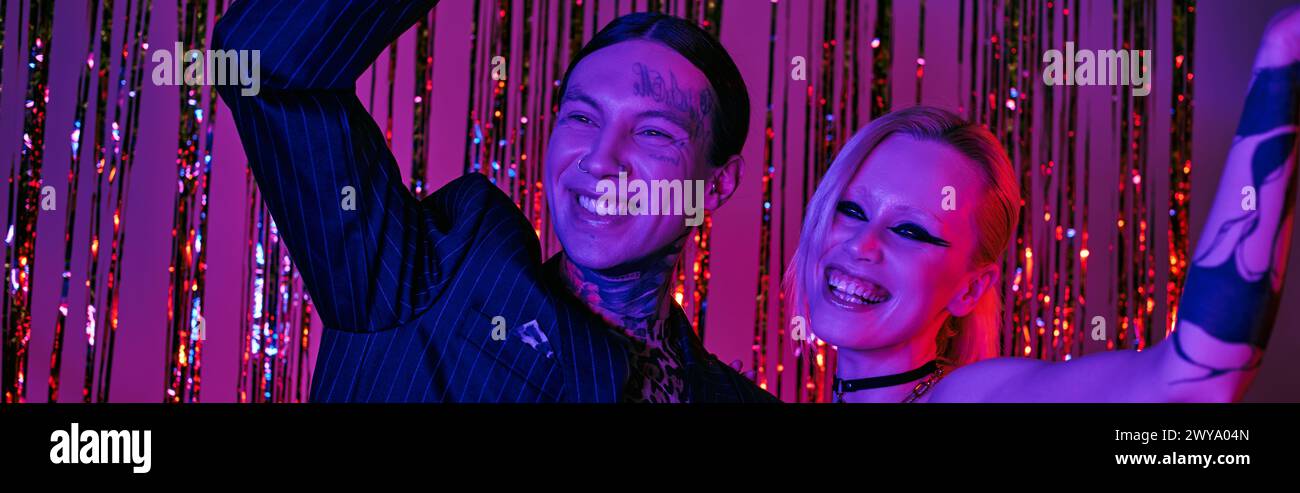 Young man and woman at night club hi-res stock photography and images ...