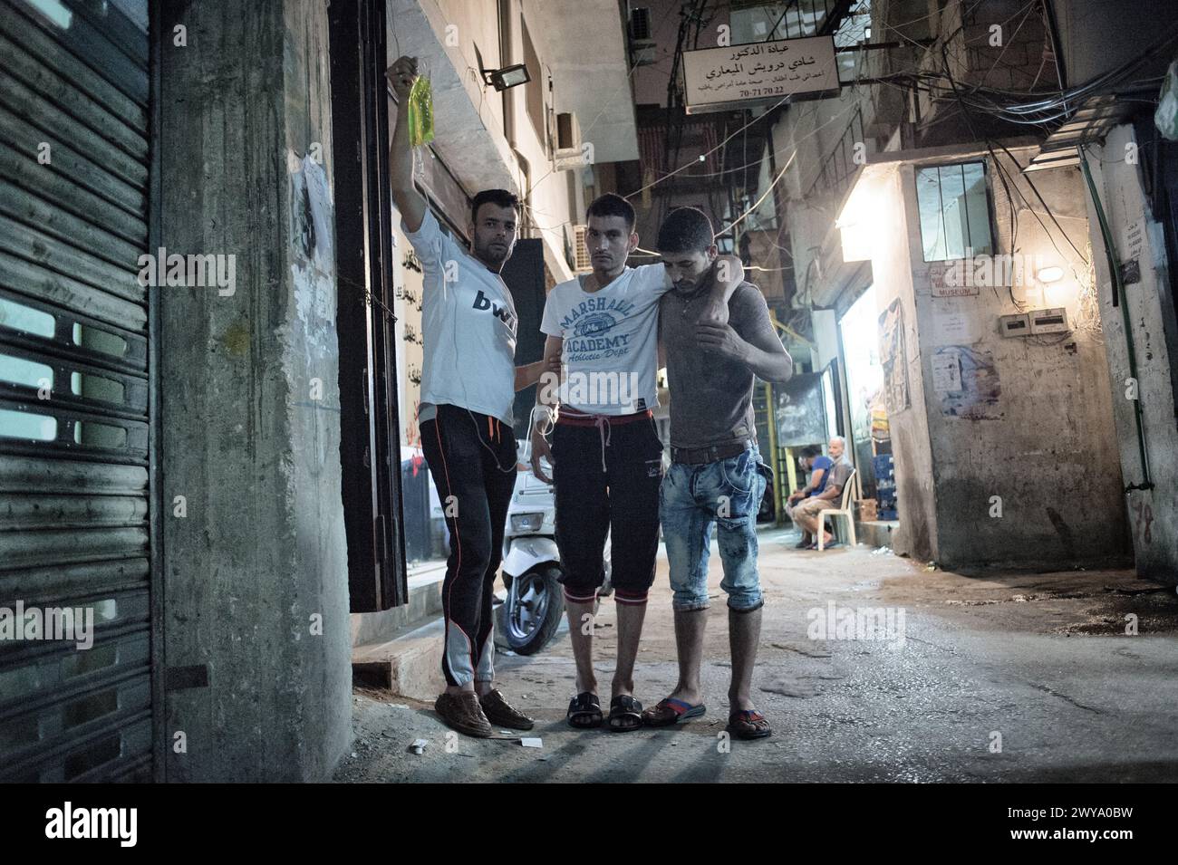 Groups of Palestinian Teenagers in the streets of the Sabra-Shatila ...