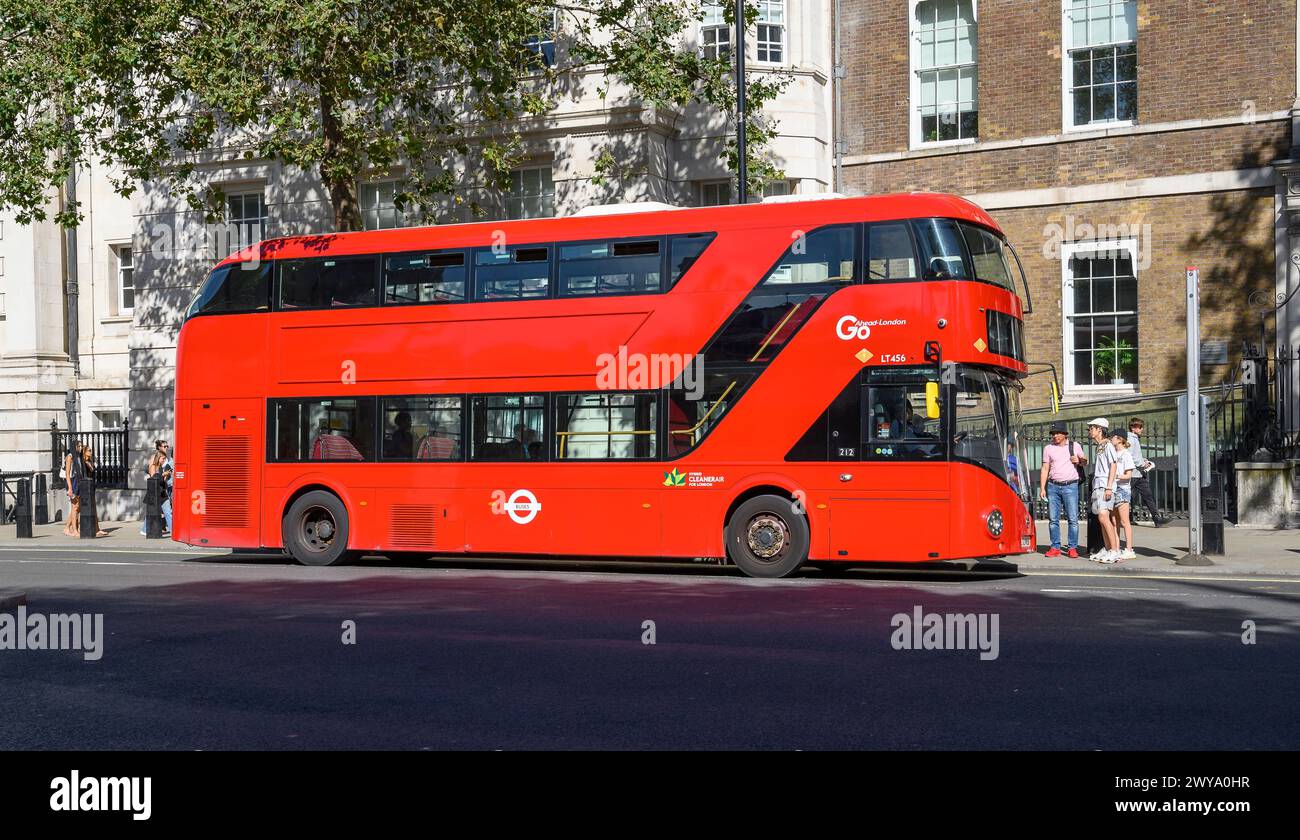 Red London Routemaster double decker bus in Westminster, London ...