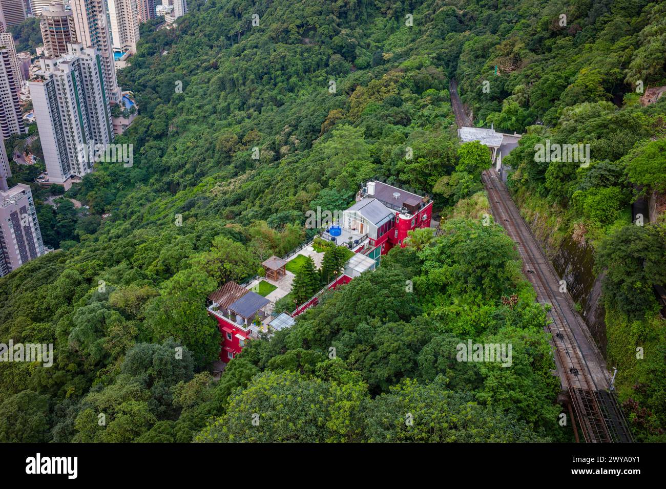 Luxury house on the slopes of Hong Kong Peak overlooking the harbour ...