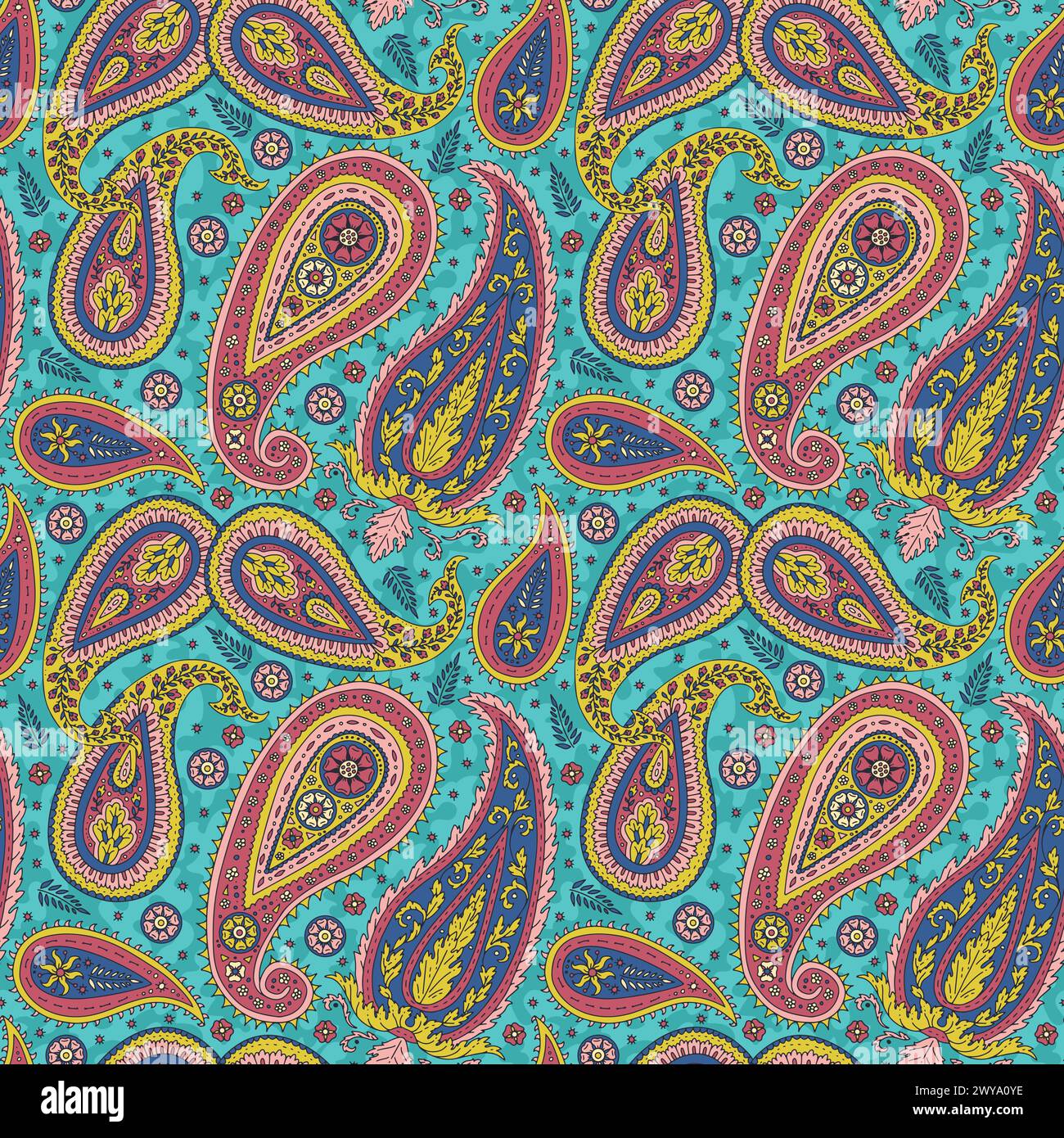 Floral seamless border pattern with indian trailing flowers motifs ...