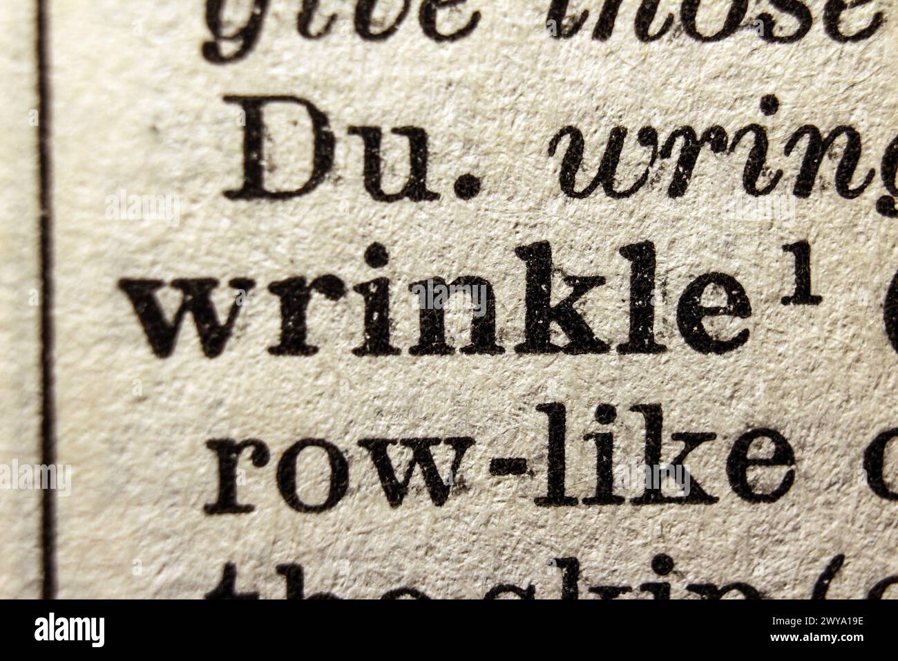 Wrinkled word hi-res stock photography and images - Alamy