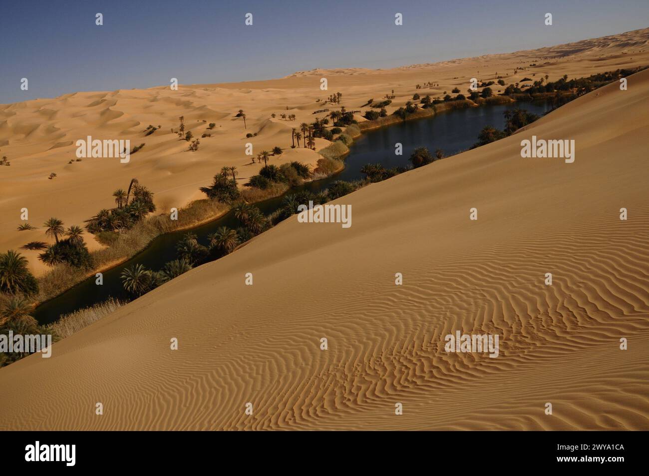 Picturesque orange Dunes of Ubari, Sahara Desert, Libya, North Africa ...