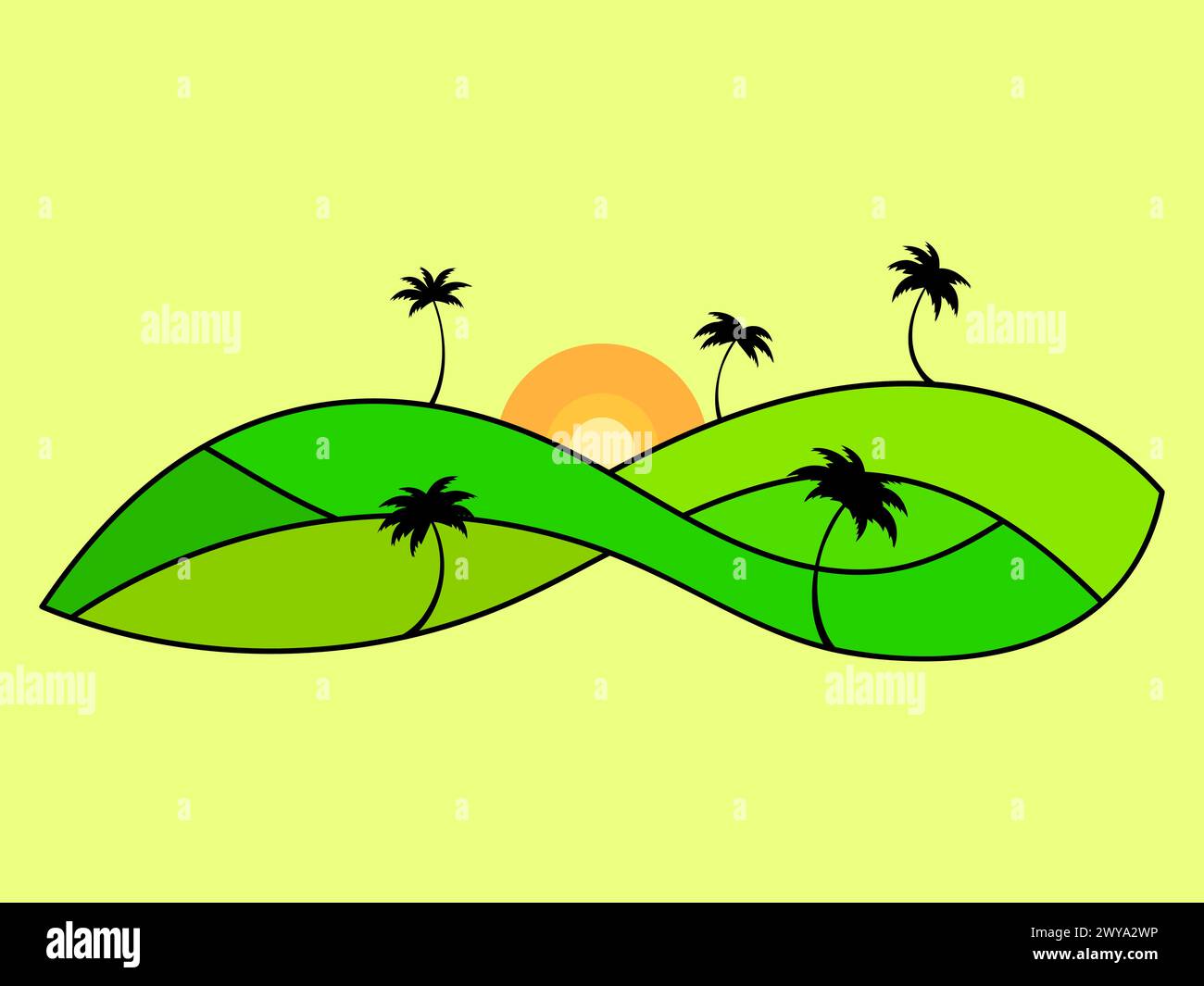 Trees and hills outline Stock Vector Images - Alamy