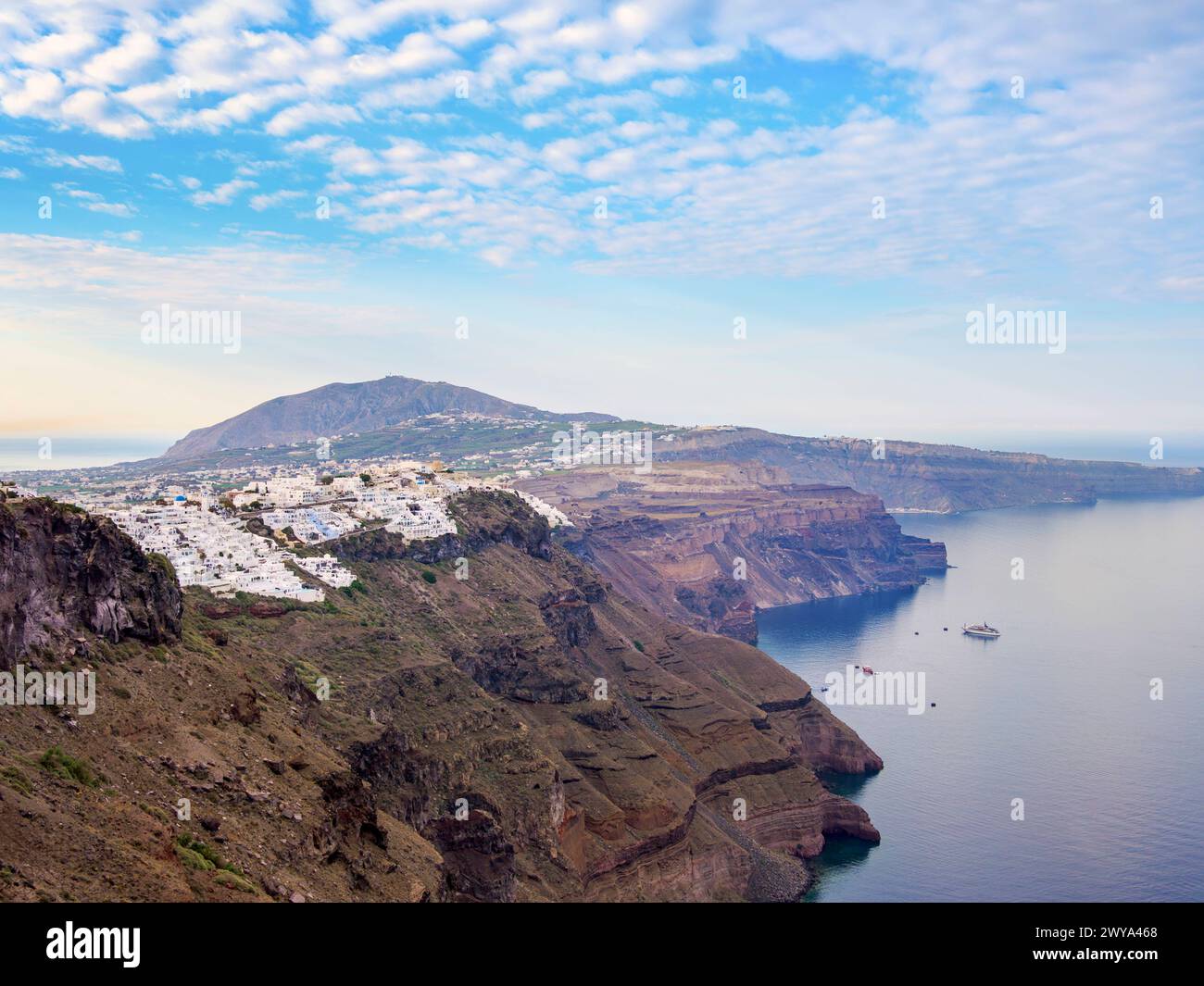 Caldera and Fira City, Santorini Thira Island, Cyclades, Greek Islands ...