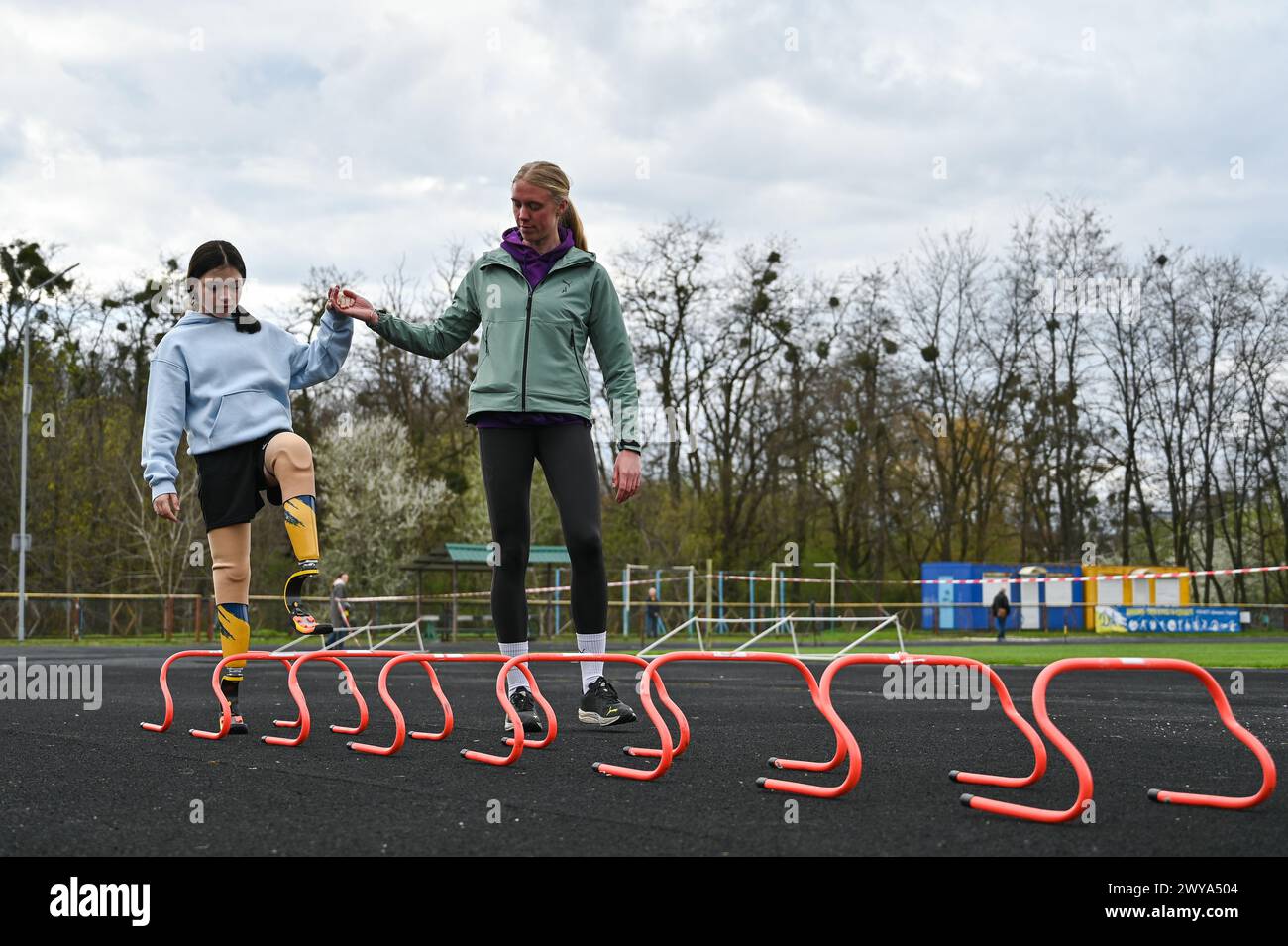 Non Exclusive: LVIV, UKRAINE - APRIL 04, 2024 - A 12-year-old Ukrainian ...