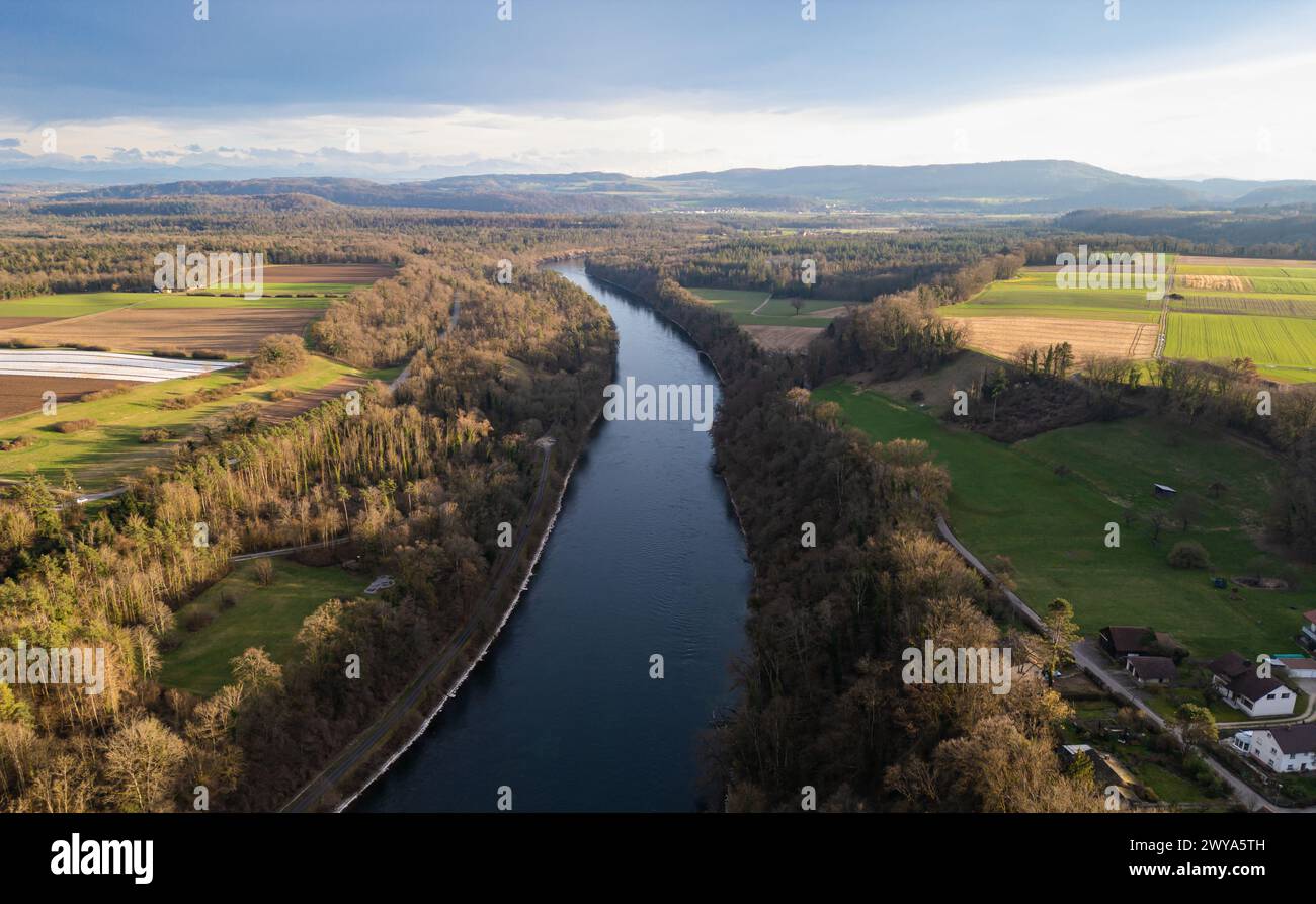 The Rhine is the natural border between Switzerland and Germany ...