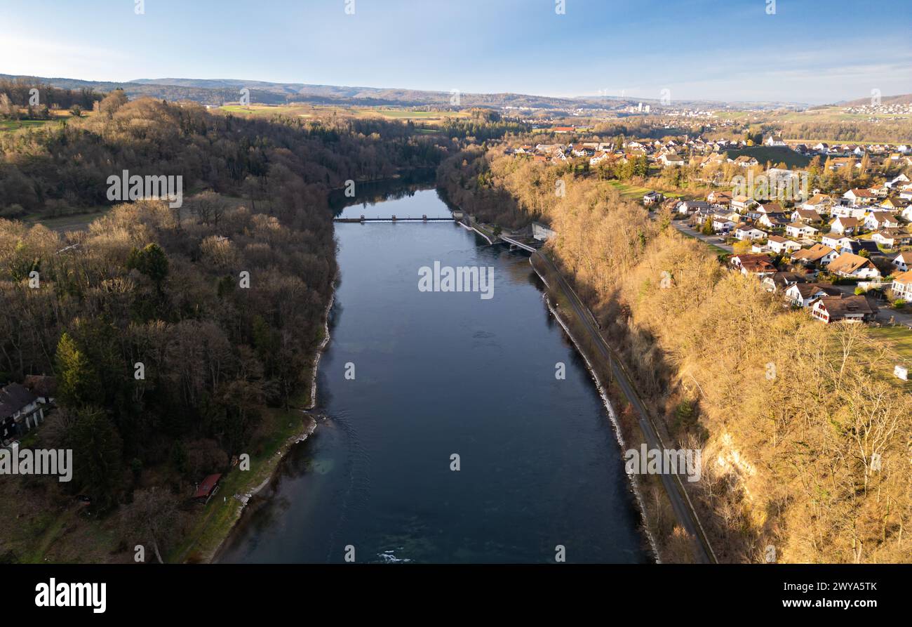 The Rhine is the natural border between Switzerland and Germany ...