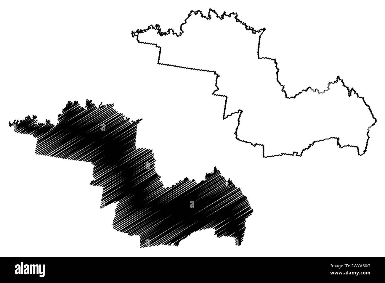 Indigo outline map Black and White Stock Photos & Images - Alamy