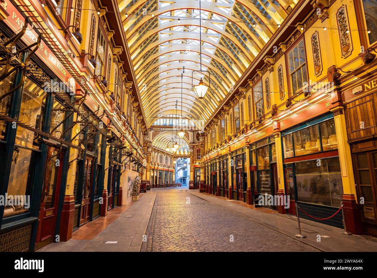 London, UK - May 20, 2023: Leadenhall Market, a covered market in ...
