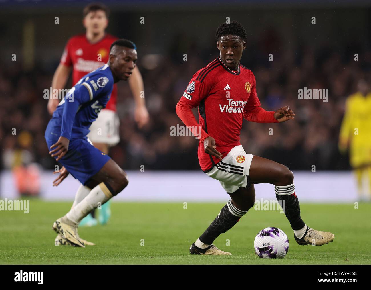 London, UK. 4th Apr, 2024. Kobbie Mainoo of Manchester United during ...