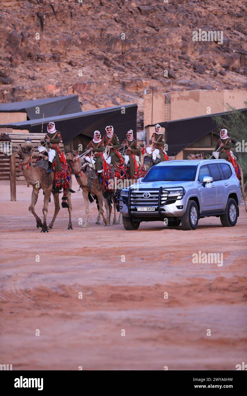 Wadi Rum, Jordan. 31st Mar, 2024. King Abdullah II of Jordan visits ...