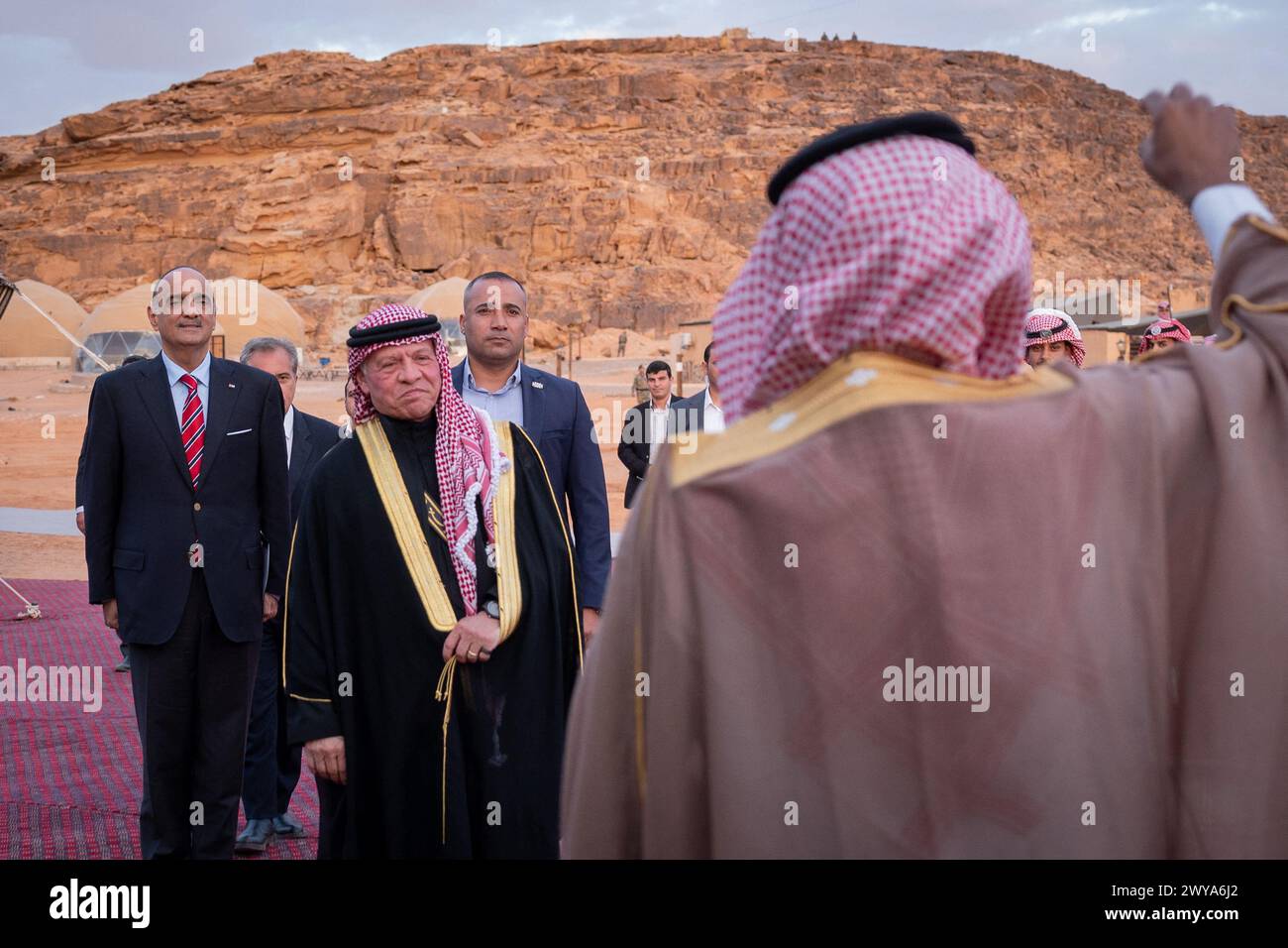 Wadi Rum, Jordan. 31st Mar, 2024. King Abdullah II of Jordan visits ...