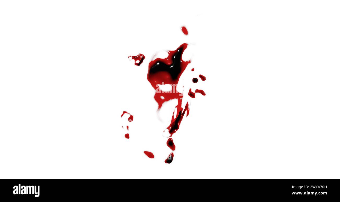 3d render of blood stain, splatter or spatter for crime scene or ...