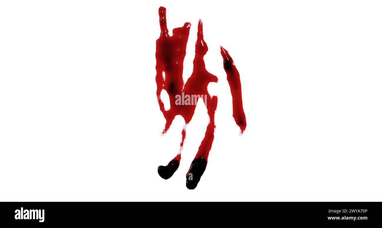 3d render of blood stain, splatter or spatter for crime scene or ...