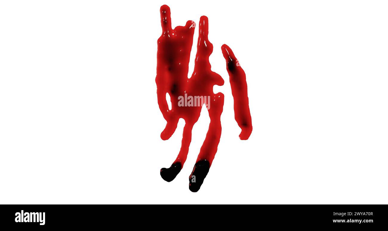 3d render of blood stain, splatter or spatter for crime scene or ...