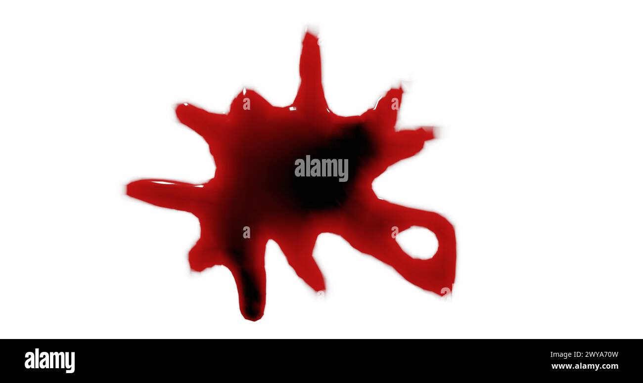 3d render of blood stain, splatter or spatter for crime scene or ...