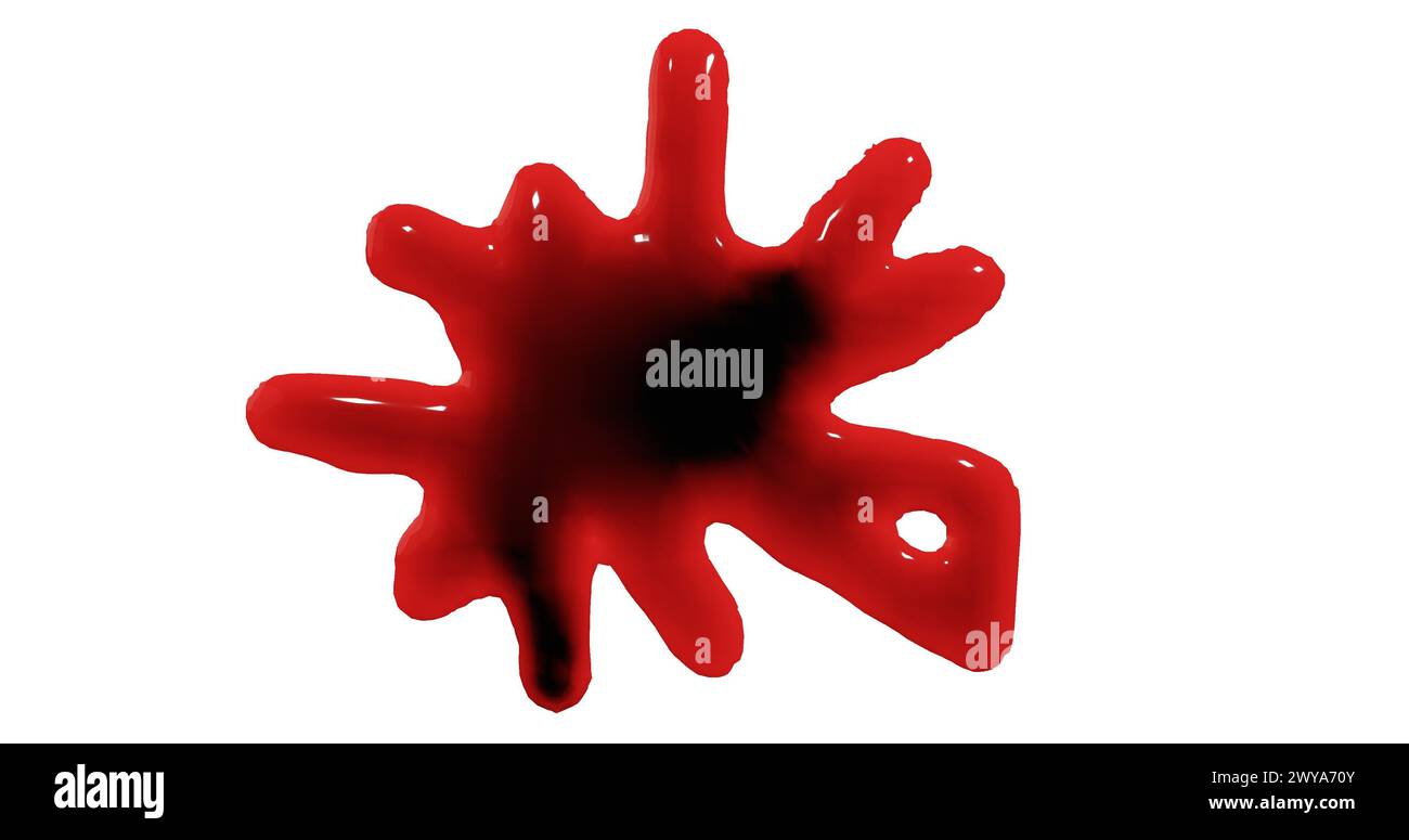 3d render of blood stain, splatter or spatter for crime scene or ...