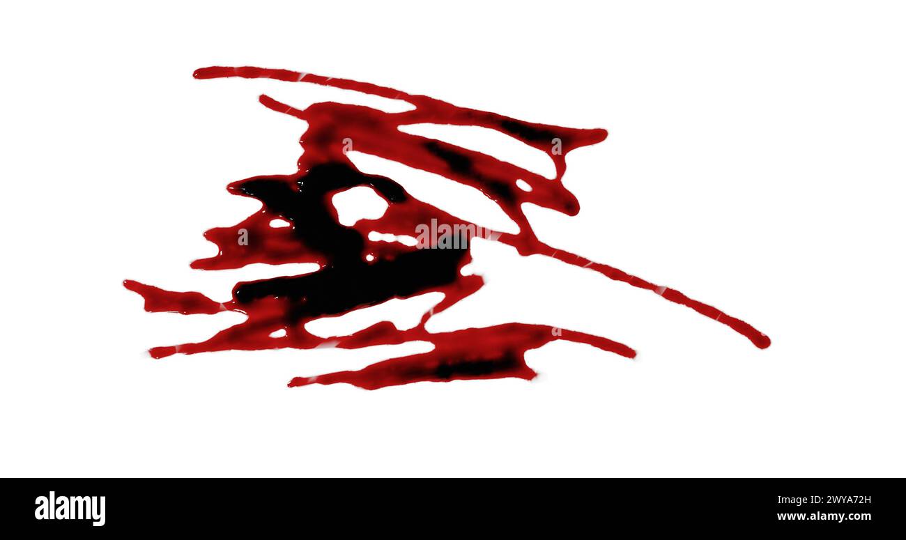 3d render of blood stain, splatter or spatter for crime scene or ...