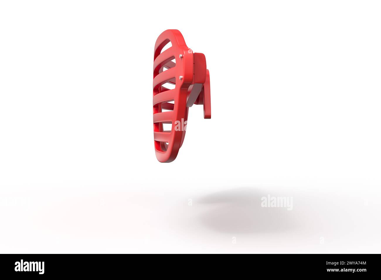 Single red shutter shade tilted on white Stock Photo - Alamy