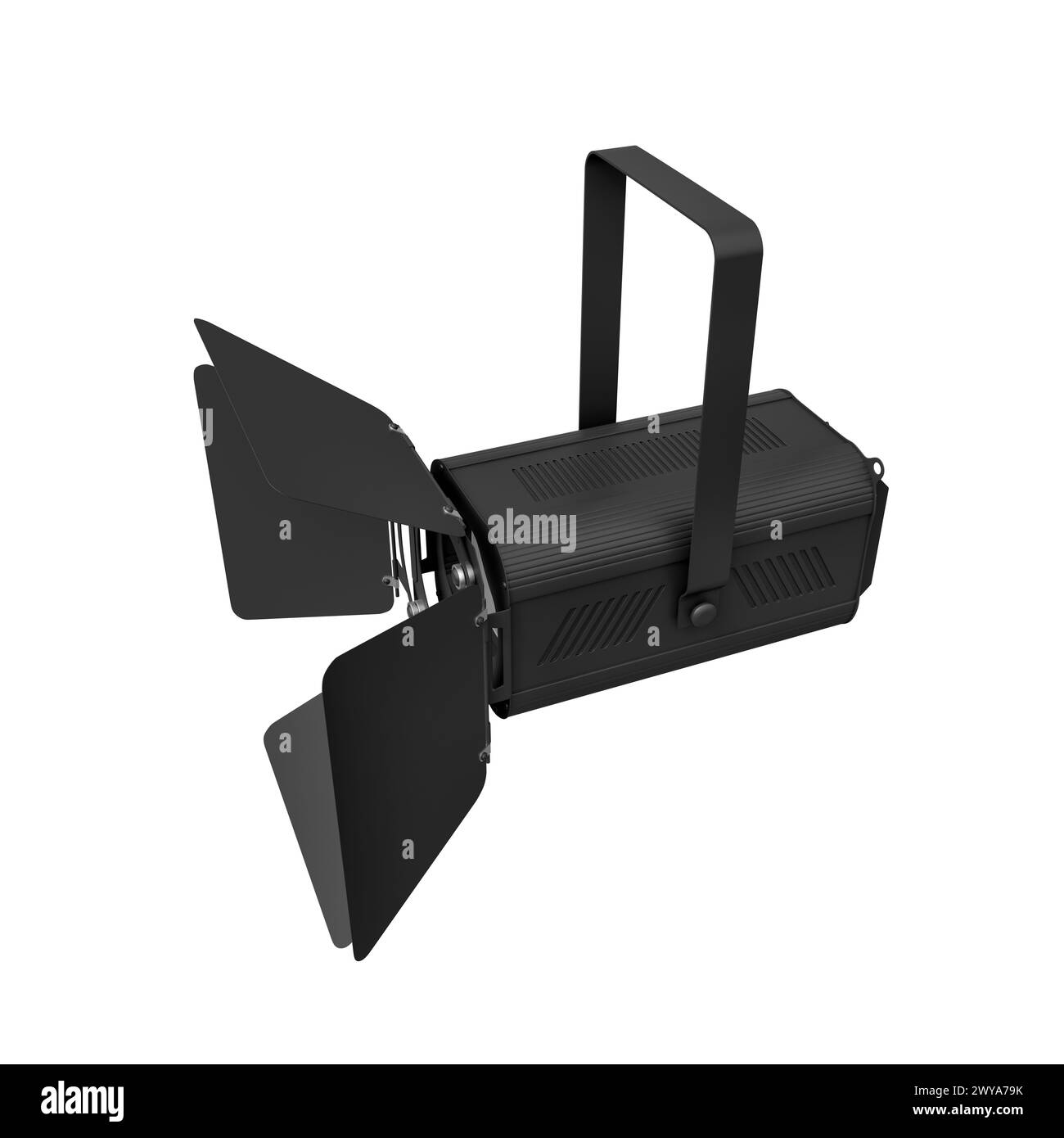 Black studio light with barn doors front view Stock Photo - Alamy