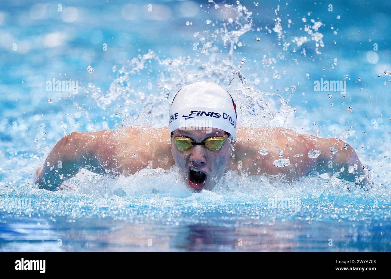 Samuel Tucker during the Men's 100m Butterfly Heats on day four of the ...
