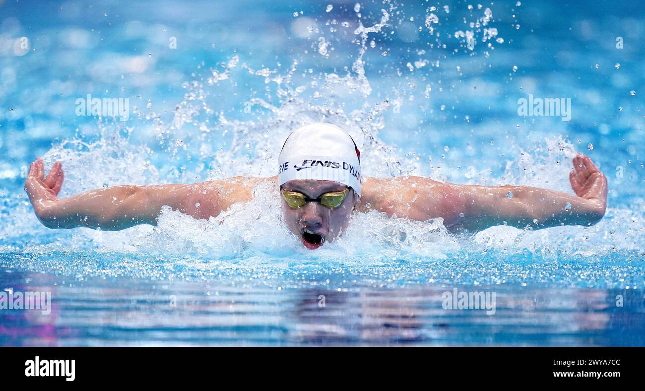 Samuel Tucker during the Men's 100m Butterfly Heats on day four of the ...