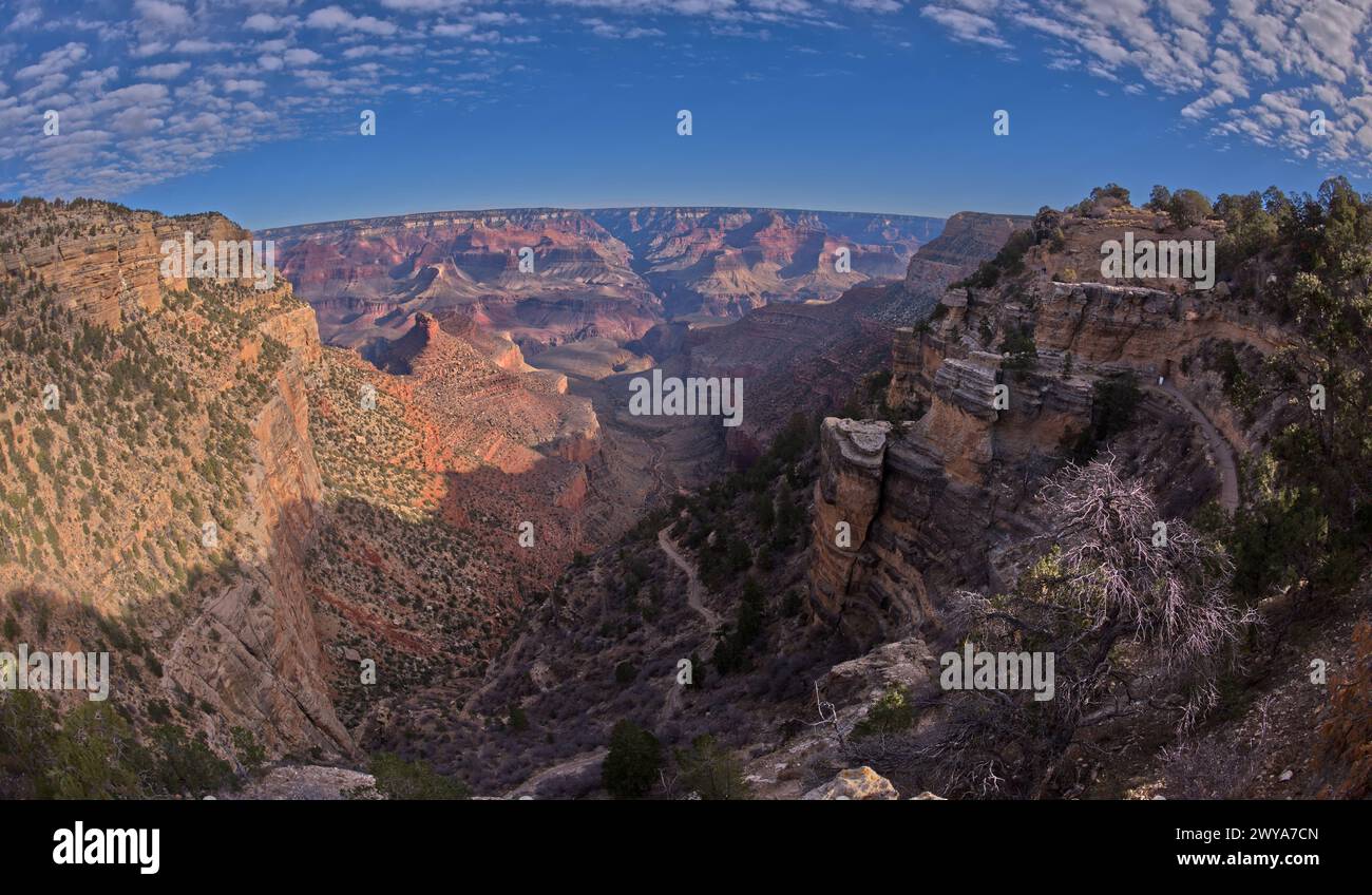 Bright Angel Trail at Grand Canyon South Rim viewed from the Trailview ...
