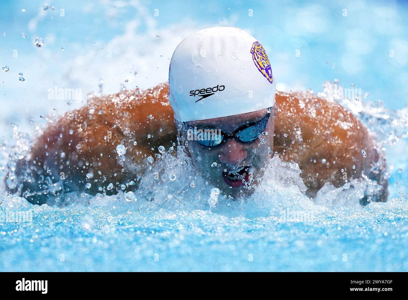 Joel Thompson during the Men's 100m Butterfly Heats on day four of the ...
