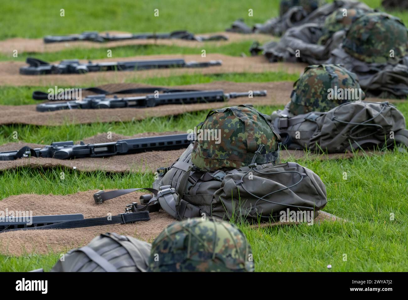 Parow, Germany. 03rd Apr, 2024. Equipment for soldiers undergoing basic ...