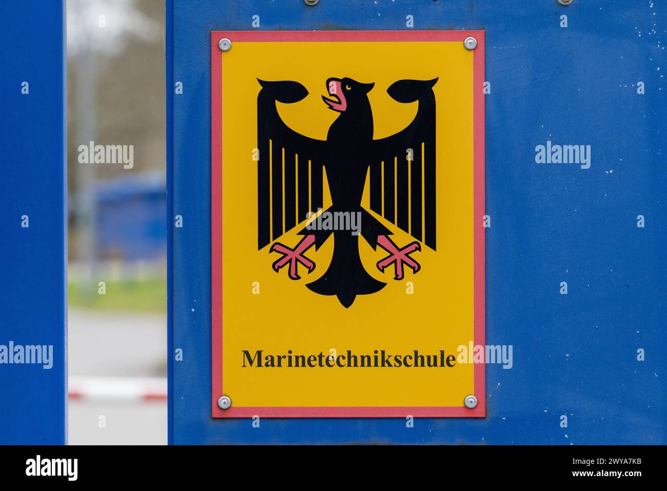Parow, Germany. 03rd Apr, 2024. A sign reading "Marinetechnikschule ...