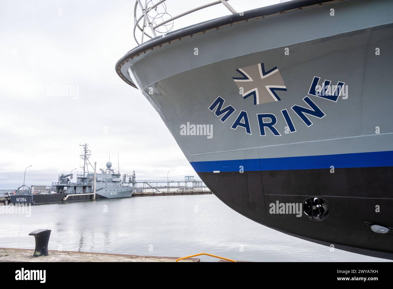 Parow, Germany. 03rd Apr, 2024. The training ship "Ensdorf" is moored ...