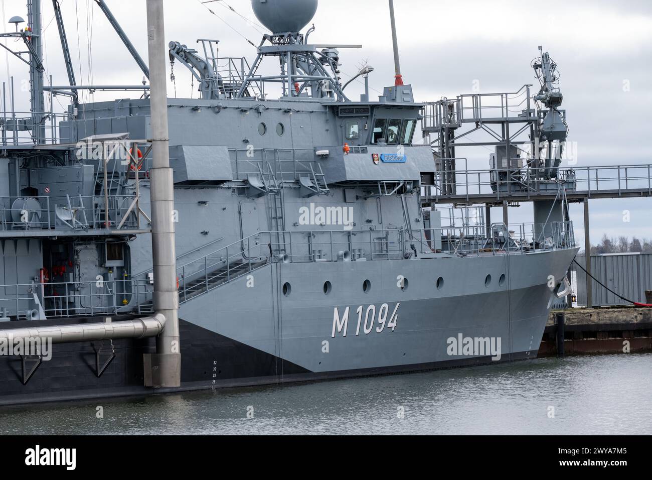 Parow, Germany. 03rd Apr, 2024. The training ship "Ensdorf" is moored ...