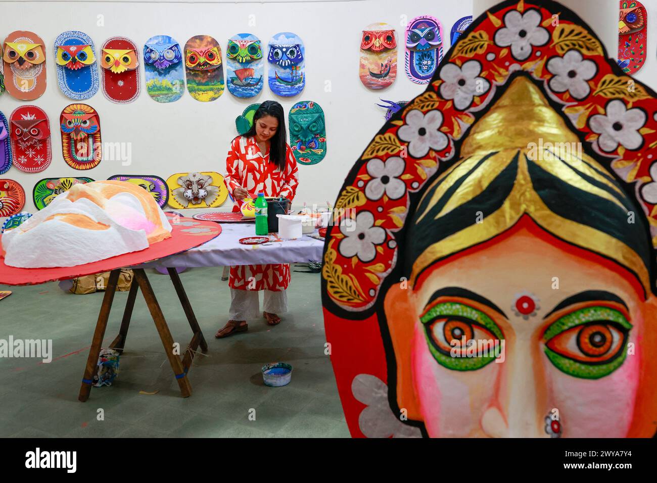 Pohela boishakh masks hi-res stock photography and images - Alamy