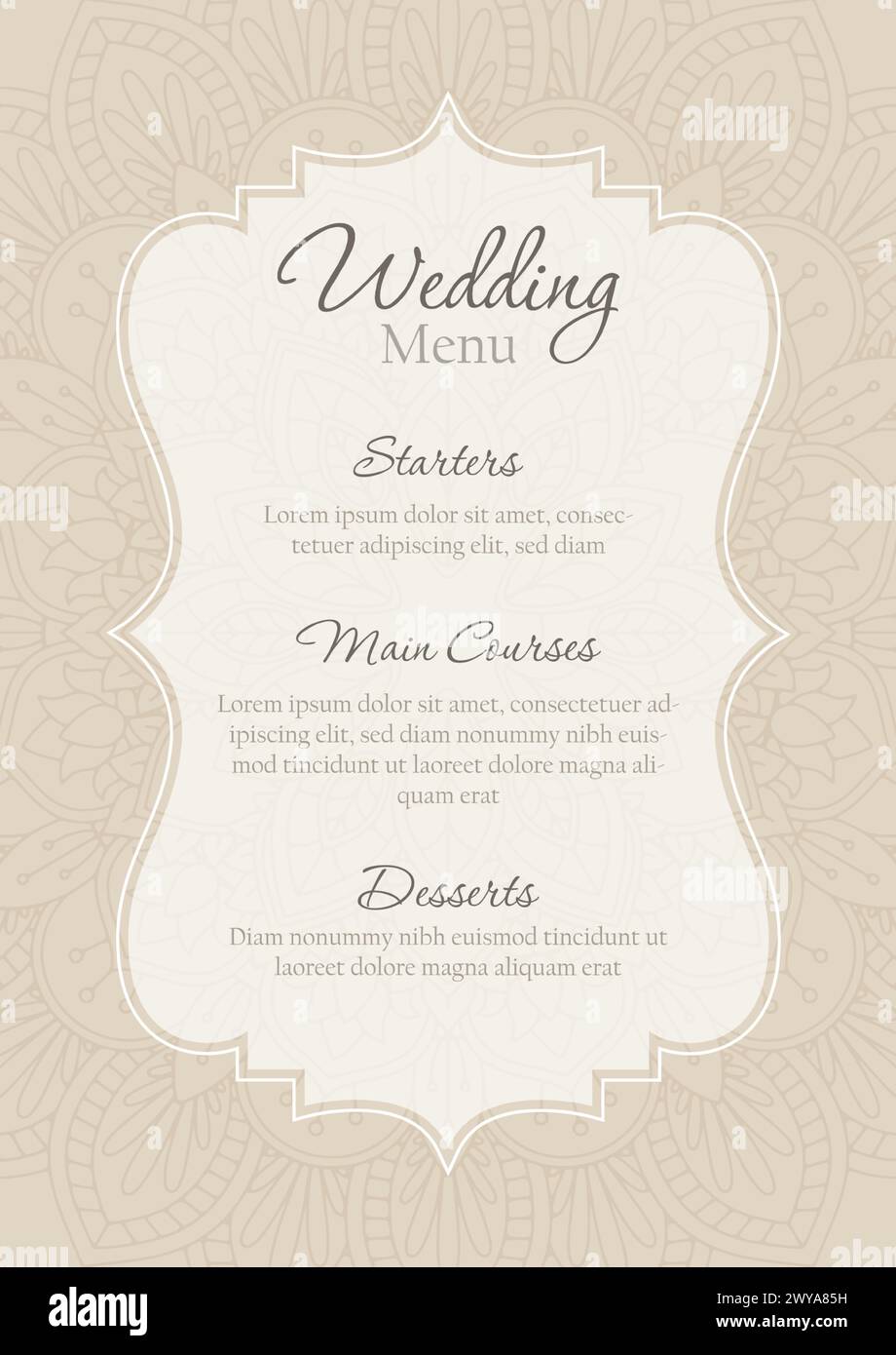 Wedding invite invitation menu Stock Vector Images - Alamy