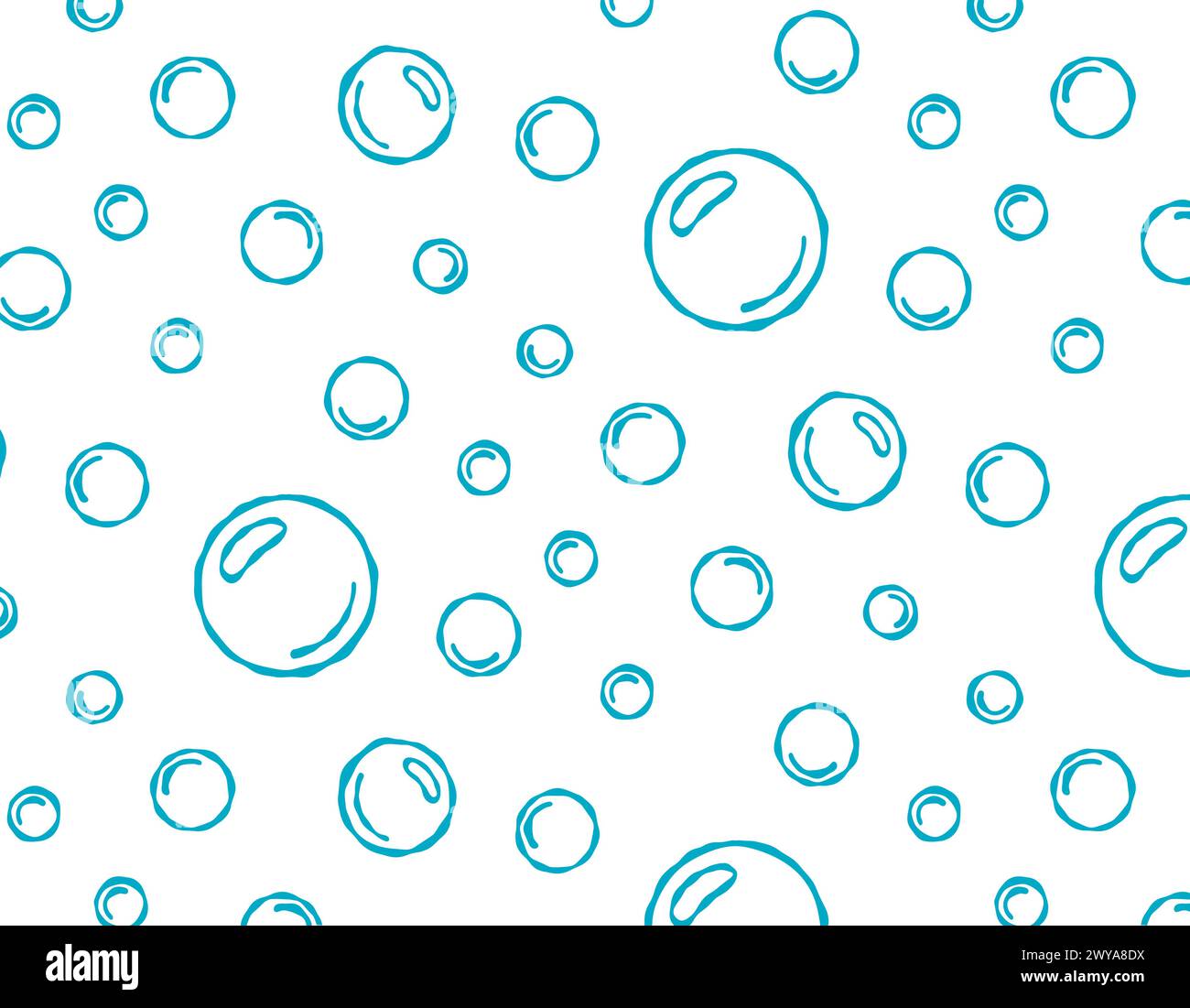 Bubbles vector seamless pattern with flat line icons. Soap with foam ...