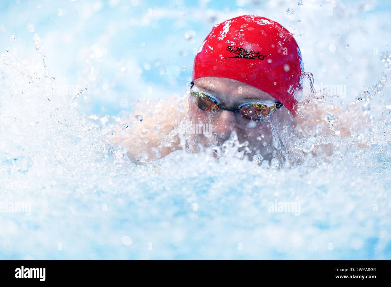 Joe Litchfield during the Men's 100m Butterfly Heats on day four of the ...